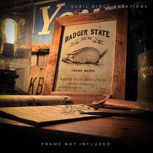 Vintage Badger State Lager Beer Label Art Print: Madison Wisconsin Bar ...