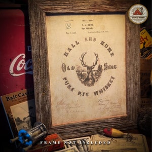 Vintage Old Stag Whiskey Label Art Print: Hunting Cabin Decor - Etsy