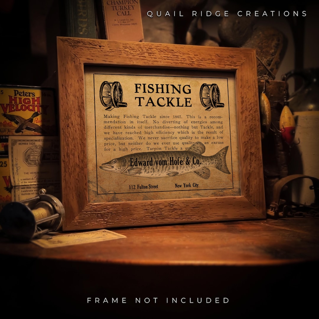 Vintage Muskie Fishing Tackle Advertising Art Print 8x10 Unframed Musky ...