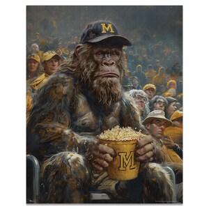 Vintage Sasquatch Bigfoot Art Print 11x14 Inches Unframed game Day ...