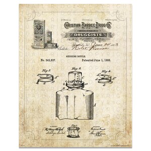 Medicine Pill Bottle Patent Poster Art Print 11X14 Unframed - Etsy