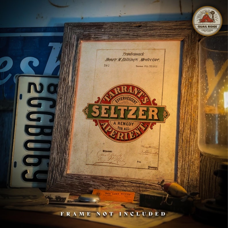Vintage Seltzer Trademark Art Print: Apothecary Decor (11x14 Unframed ...