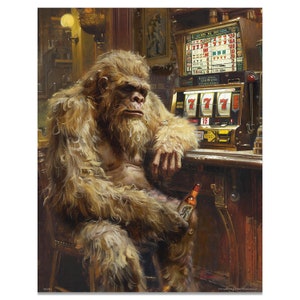 Casino Sasquatch Bigfoot Art Print 11x14 Inches Unframed Vintage Slot ...