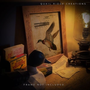 Vintage Duck Call Patent Art Print 8x10 Unframed Decoys Wood Duck ...