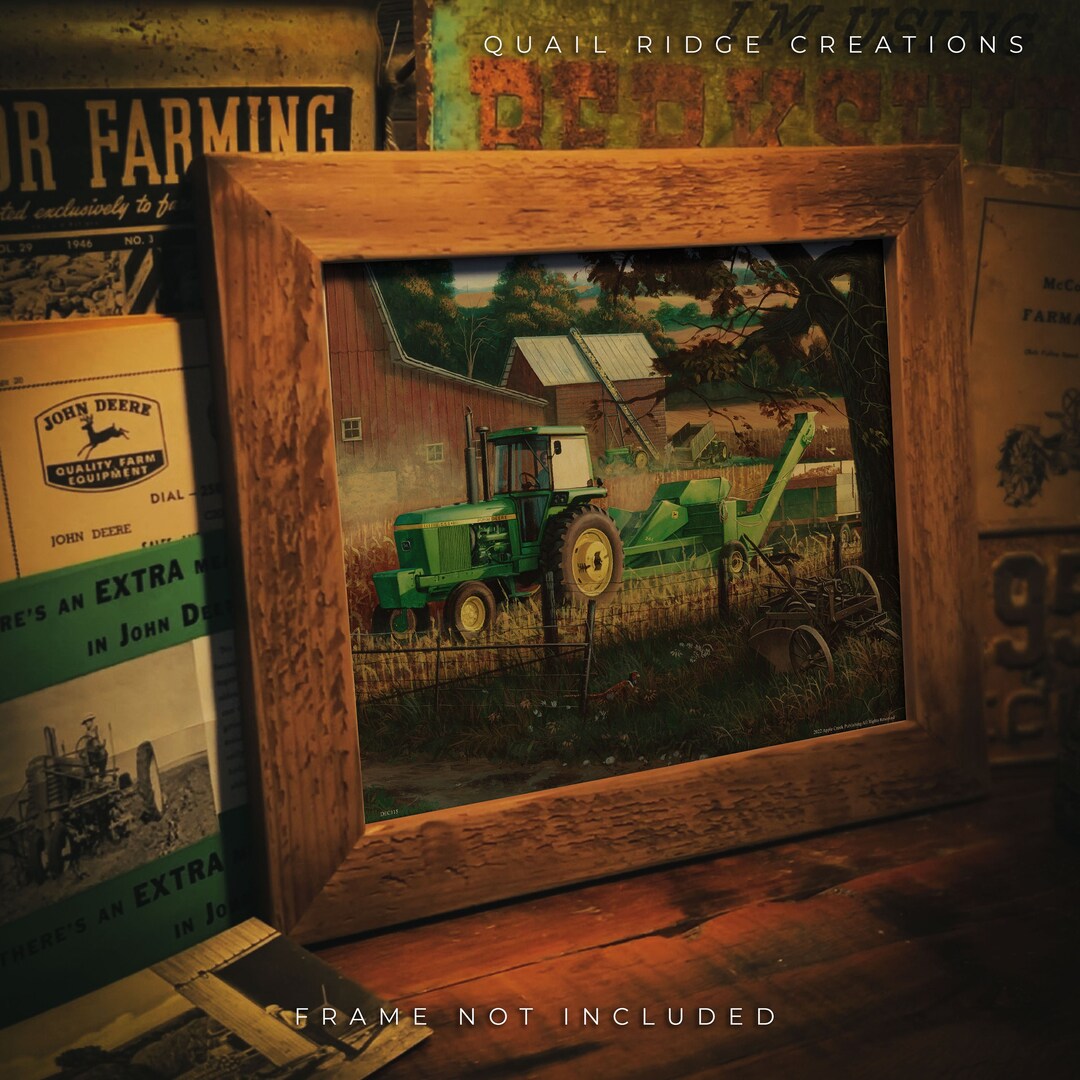 Vintage John Deere Tractor Art Print 8x10 Unframed Charles Freitag Kids ...