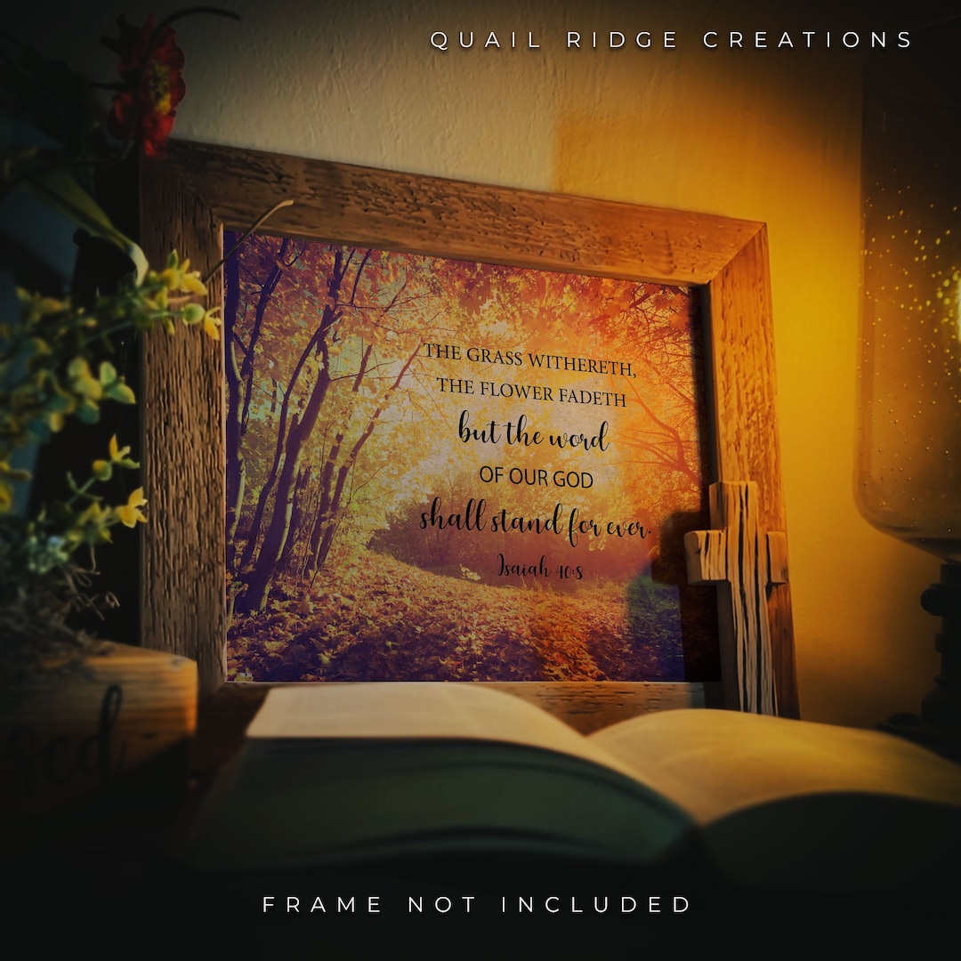 Bible Verse Isaiah 40:8 Christian Scripture Art Print 8x10 Unframed ...