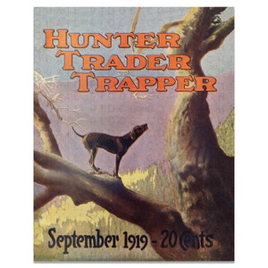 Vintage Raccoon Hunting Magazine Cover Art Print: Hunter, Trader ...