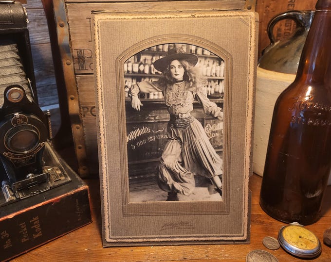 Vintage Dancing Saloon Cowgirl Photography Art Print in Antique Photo ...
