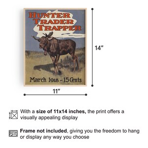 Vintage Moose Hunting Magazine Cover Art Print 11x14 Inches Unframed ...