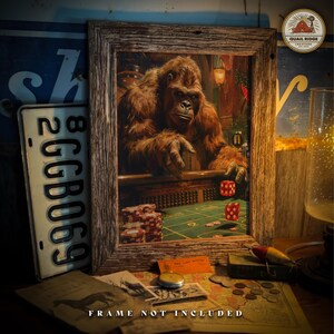 Craps Sasquatch Bigfoot Art Print 11x14 Inches Unframed Craps Dice ...