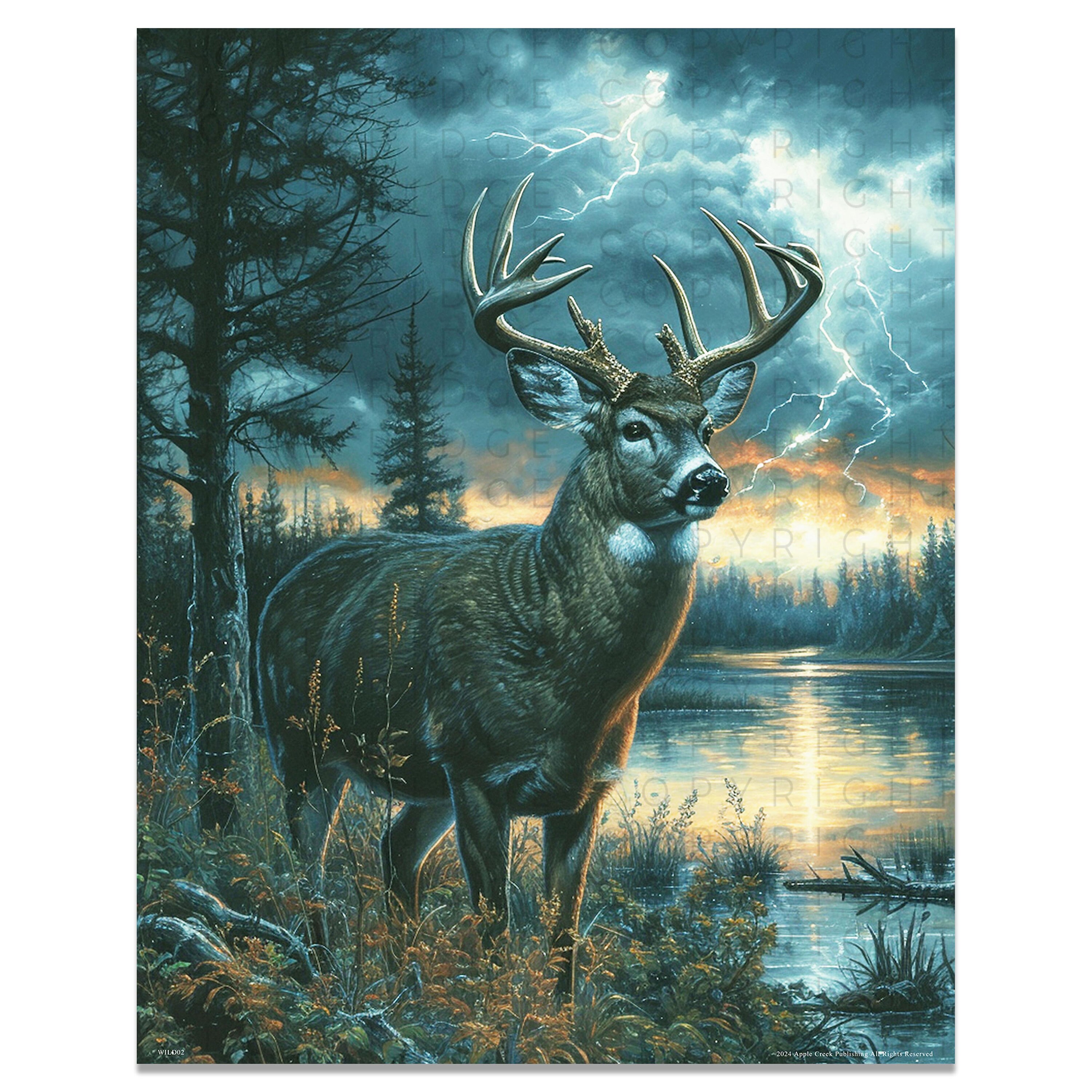 Vintage Whitetail Deer Art Print: Unframed Wildlife Wall Decor (11x14 ...