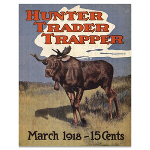 Vintage Moose Hunting Magazine Cover Art Print 11x14 Inches Unframed ...