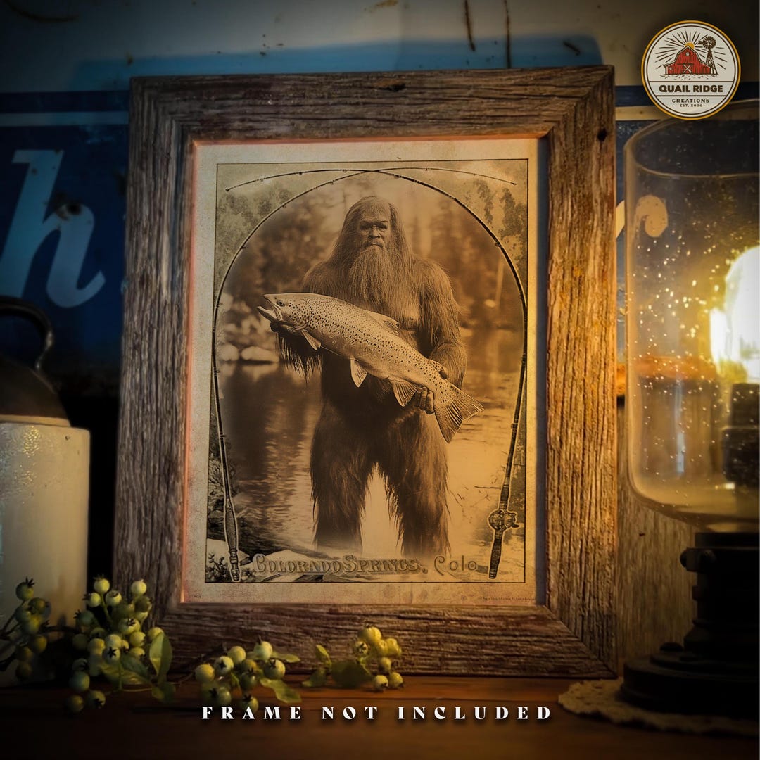 Brown Trout Sasquatch Art Print: Vintage Fly Fishing Decor (11x14) - Etsy