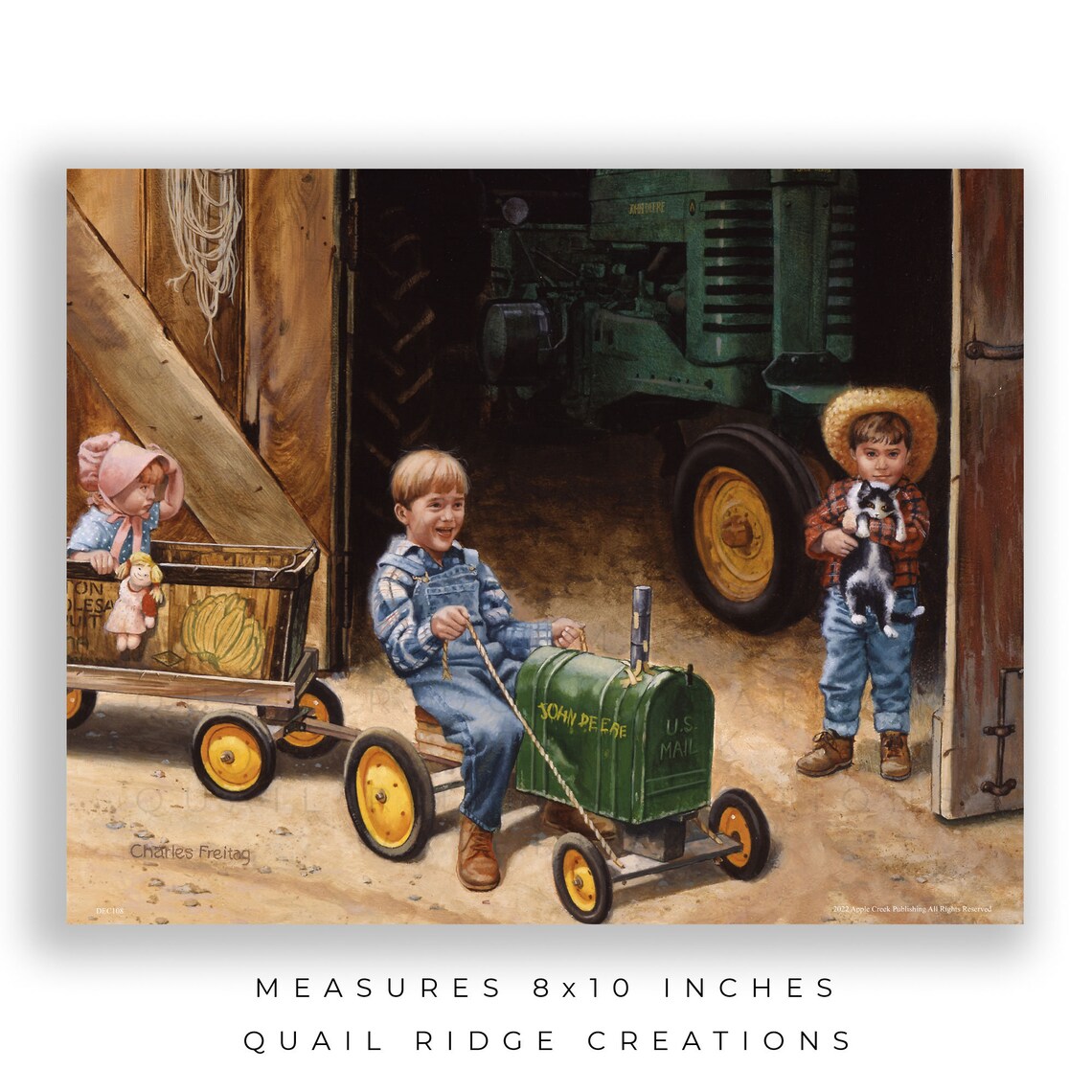 Vintage John Deere Tractor Art Print 8x10 Unframed Charles - Etsy