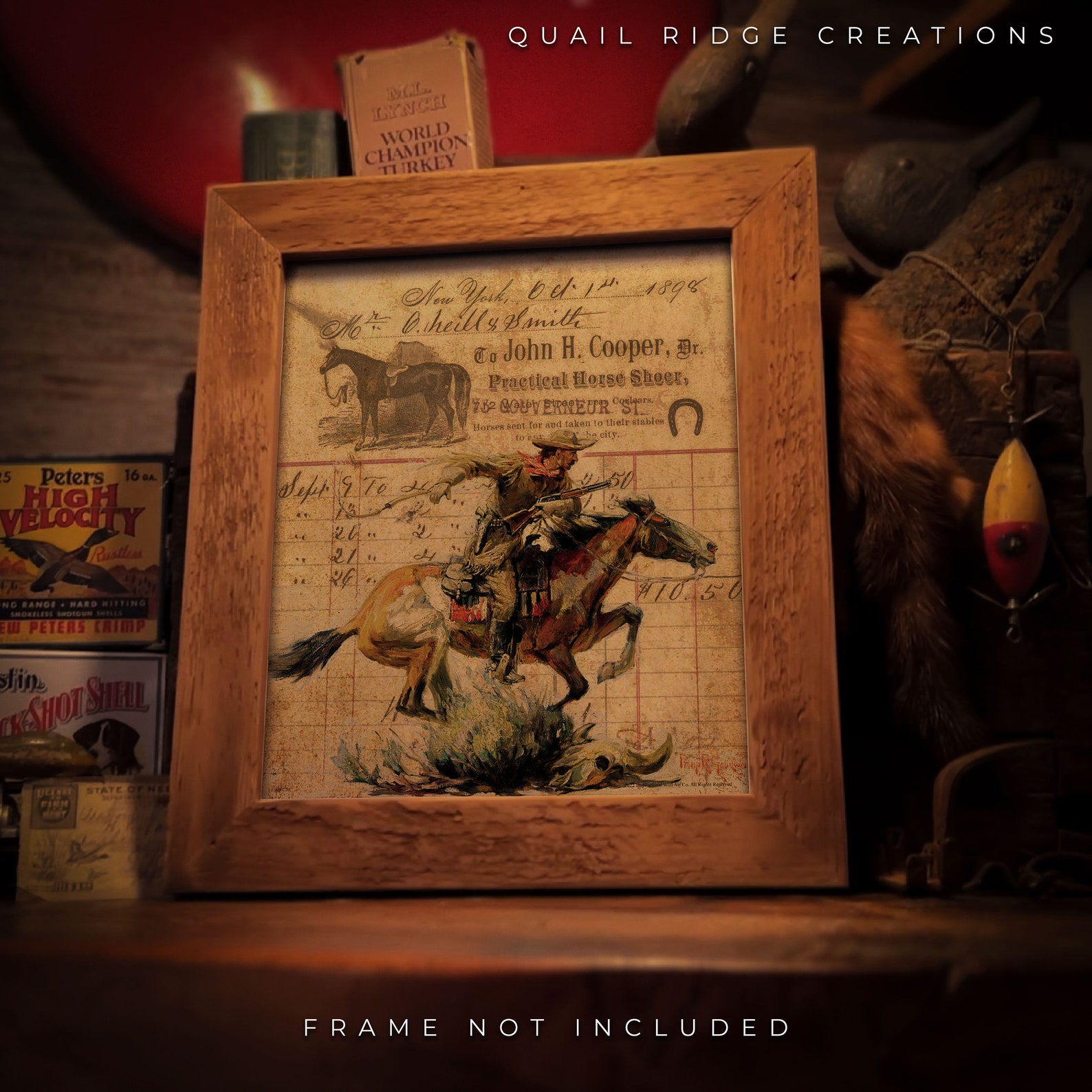 Vintage Cattle Rancher Art Print 8x10 Unframed Horse Cowboy Livestock ...