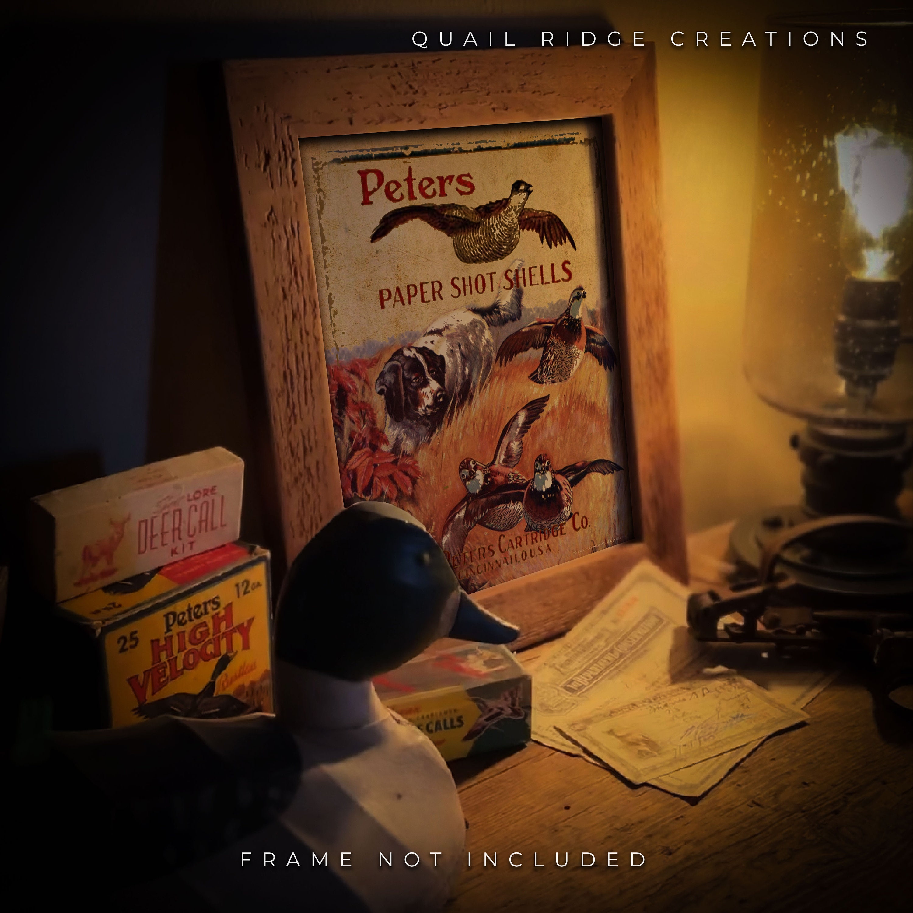 Vintage Peters Shotgun Shell Box Art Print 8x10 Unframed Quail Hunting ...