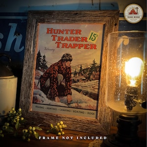 Vintage Trapping Magazine Cover Art Print: Hunting Cabin Wall Decor - Etsy