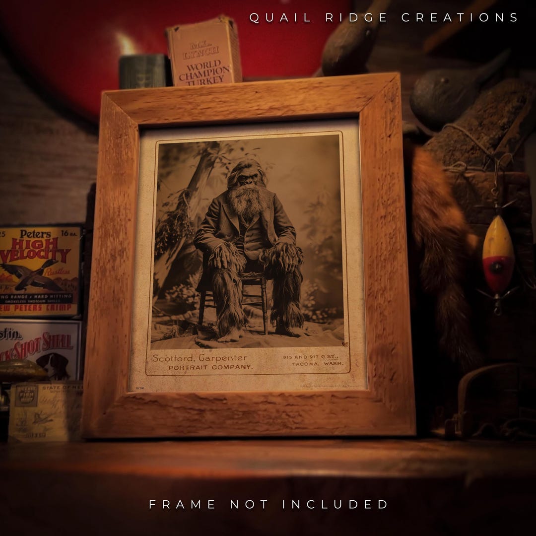 Vintage Sasquatch Bigfoot Art Print 8x10 Antique Photography Studio ...