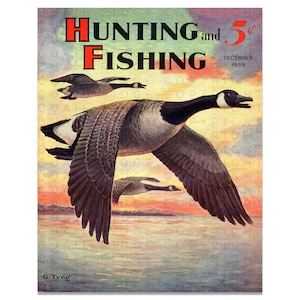 Vintage Goose Hunting Magazine Cover Art Print 11x14 Inches Unframed ...