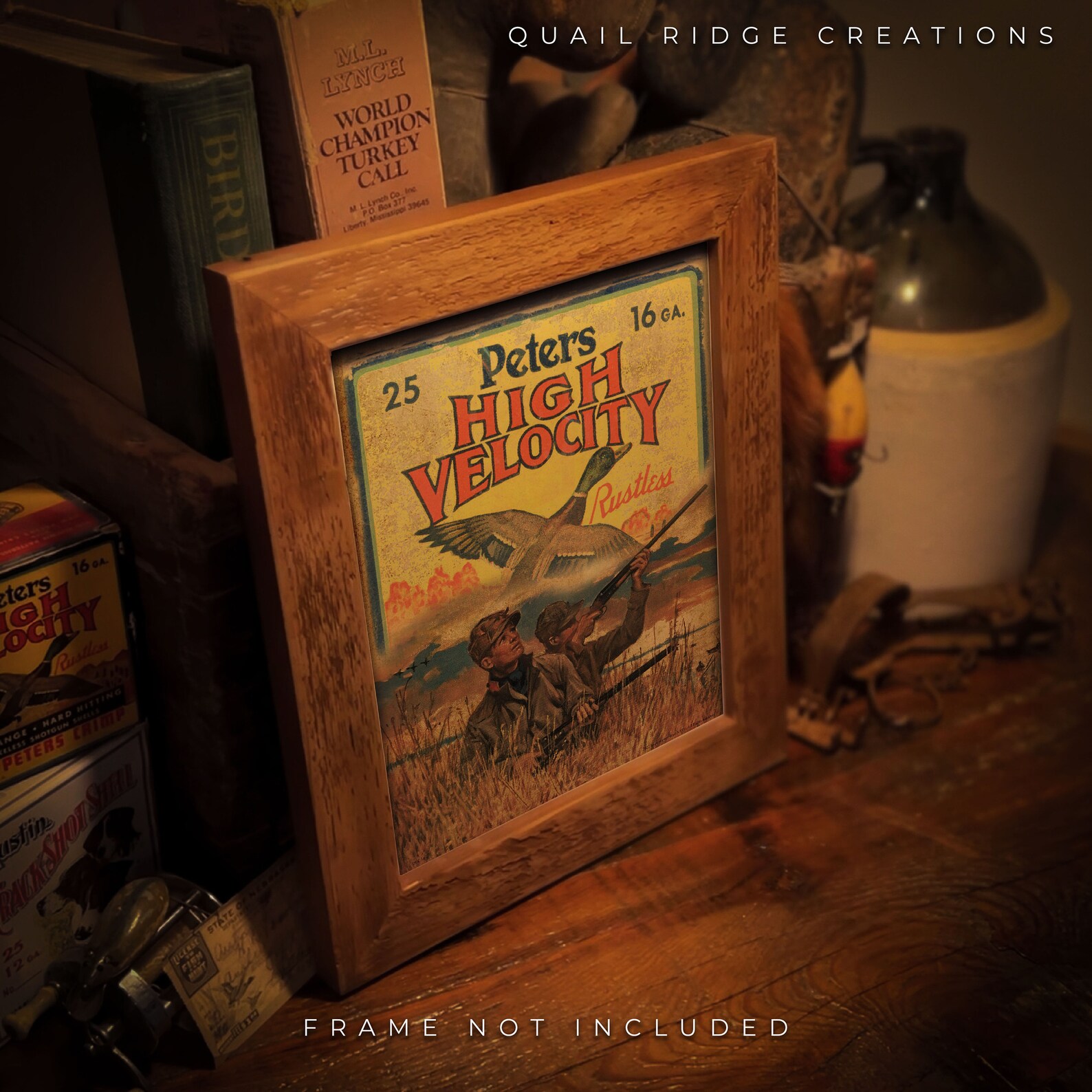 Vintage Peters Shotgun Shell Box Art Print, Duck Hunting Decor (8x10 ...