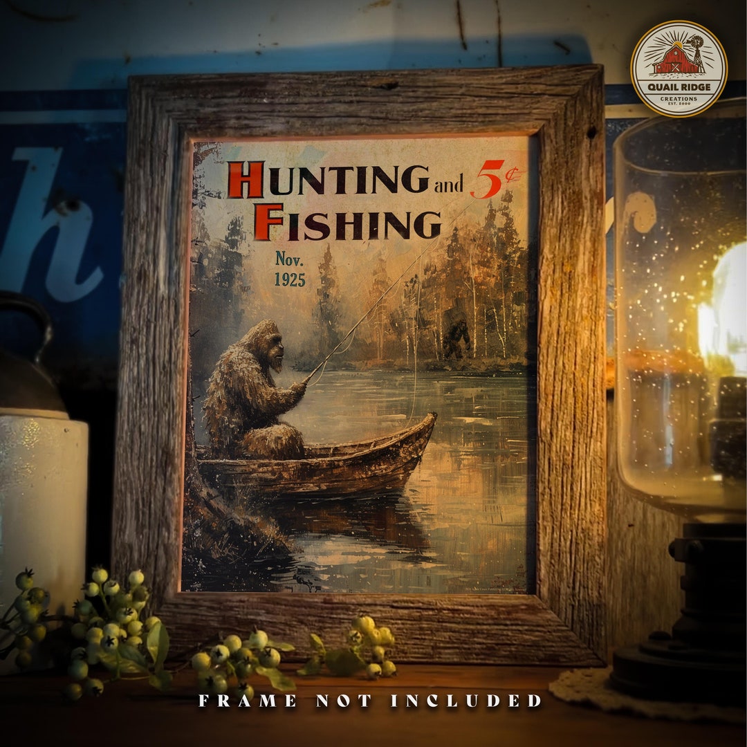 Vintage Sasquatch Fishing Magazine Cover Art Print (11x14 Unframed) - Etsy