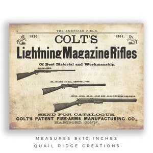 Vintage 1909 Colt Rifles Magazine Advertising Art Print 8x10 Unframed ...