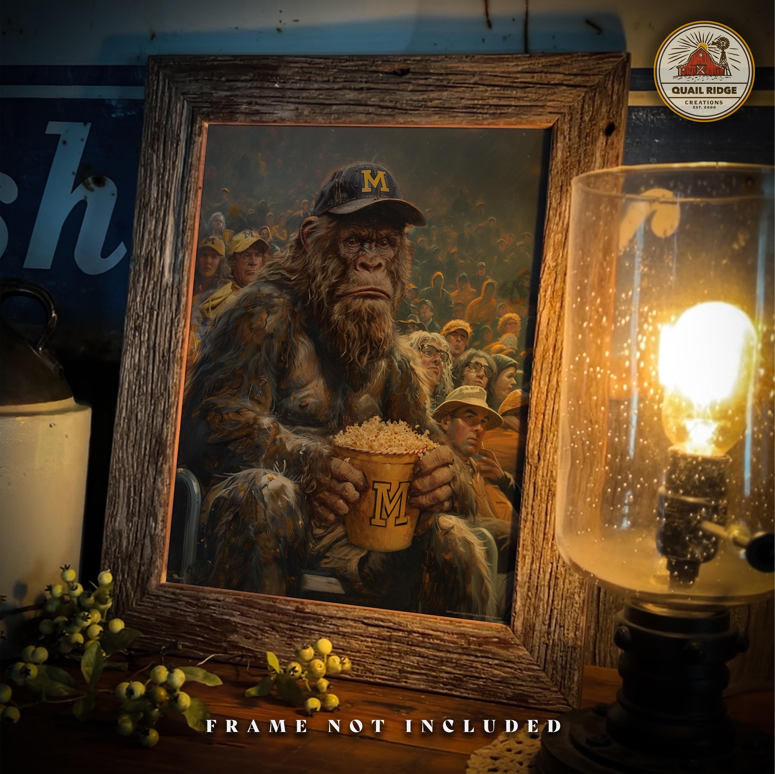 Vintage Sasquatch Football Art Print: "game Day" Decor (11x14 Inches ...