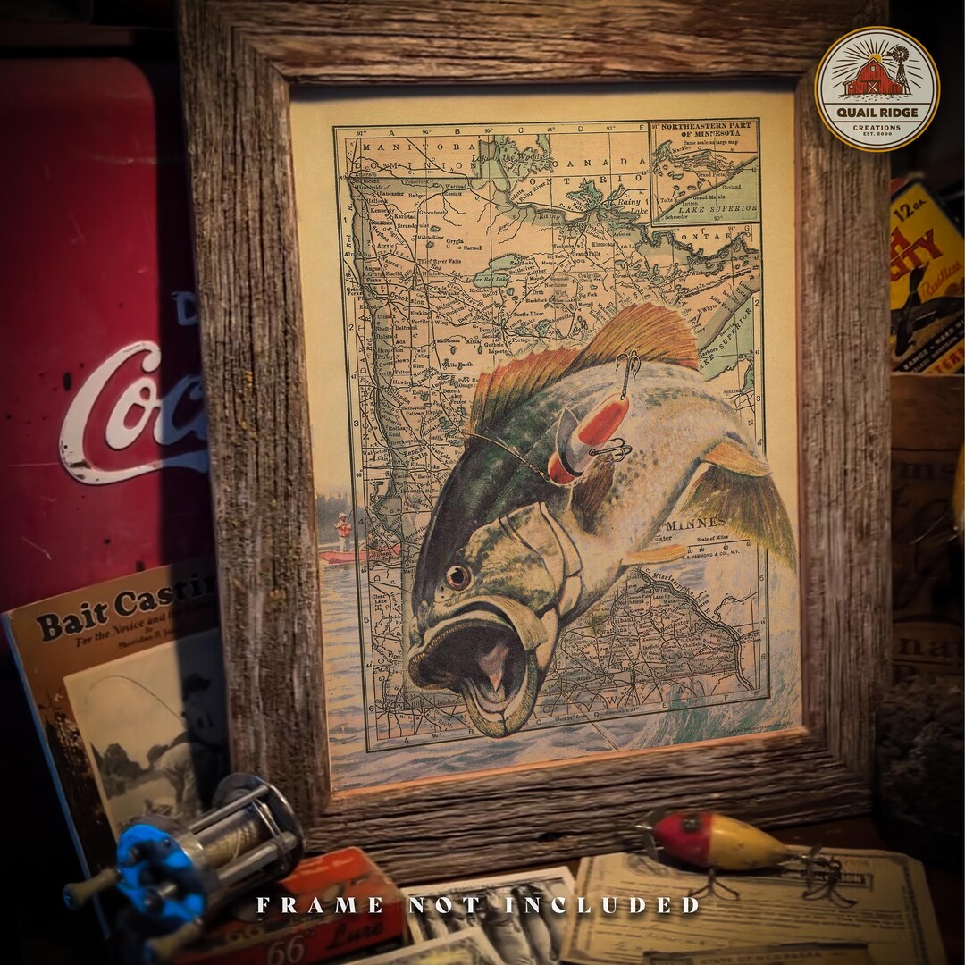 Vintage Minnesota State Map Art Print 11X14 Unframed Wildlife ...