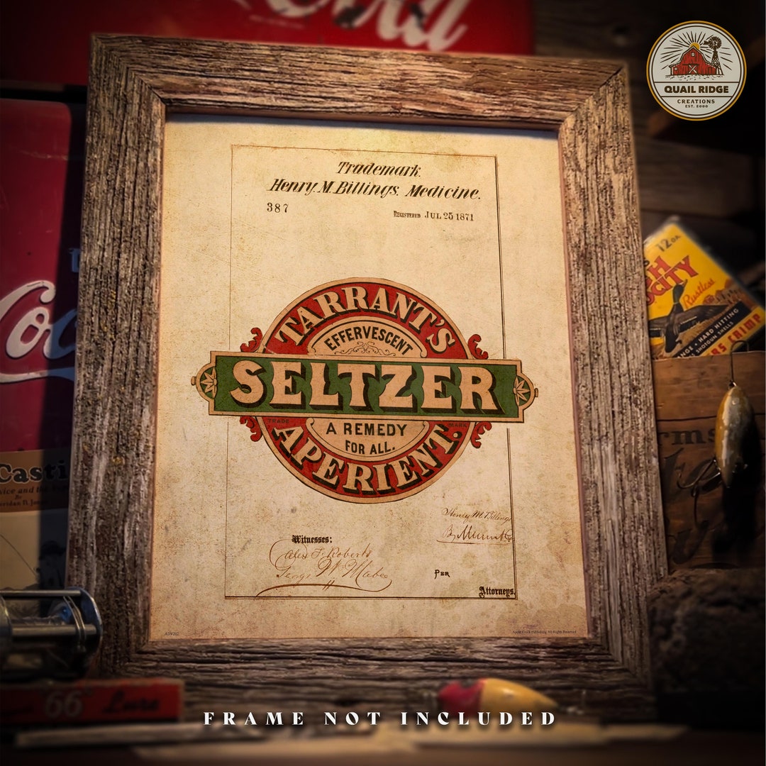 Vintage Seltzer Trademark Art Print: Apothecary Decor (11x14 Unframed ...