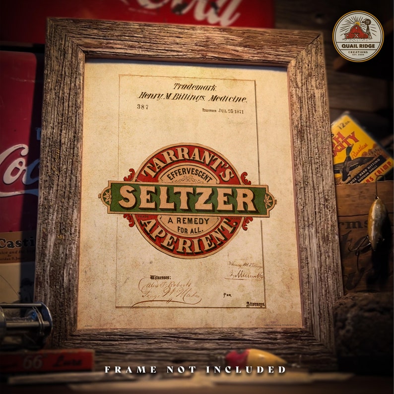 Vintage Seltzer Trademark Art Print: Apothecary Decor (11x14 Unframed ...