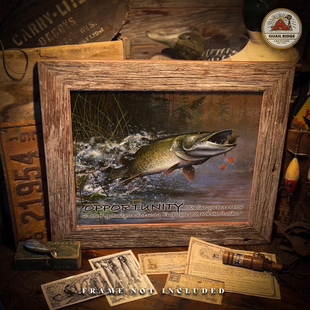 Muskie Fishing Art Print Motivational Poster 11X14 Unframed Wildlife ...