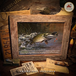 Muskie Fishing Art Print: Motivational Wildlife Poster (11x14 Unframed ...