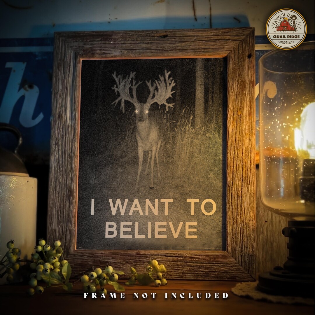 Alien Whitetail Deer Art Print 11x14 Inches Unframed I Want to Believe ...