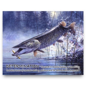 Muskie Art Print Motivational Poster 11X14 Unframed Wildlife Musky ...