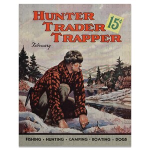 Vintage Trapping Magazine Cover Art Print: Hunting Cabin Wall Decor - Etsy