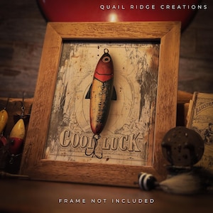 Vintage Fishing Lure Art Print 8X10 Unframed Good Luck Fishing Lure ...