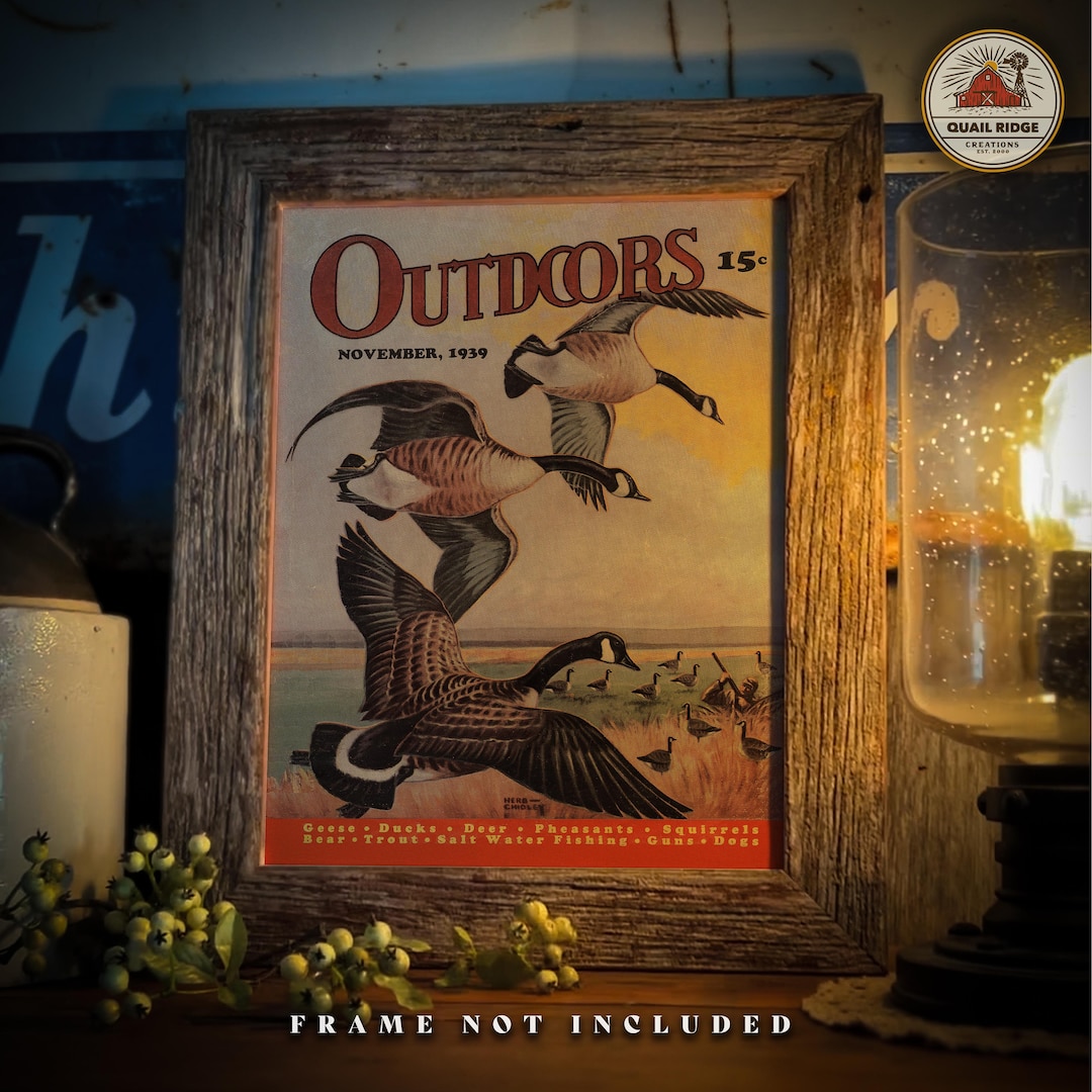 Vintage Goose Hunting Magazine Cover Art Print 11x14 Inches Unframed ...