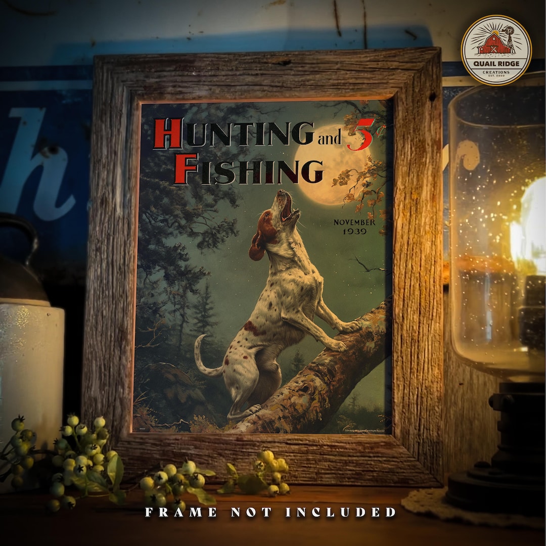 Vintage Raccoon Hunting Magazine Cover Art Print 11X14 Unframed ...