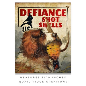 Vintage Shotgun Shell Box Art Print 8x10 Unframed Pheasant Hunting Dogs ...