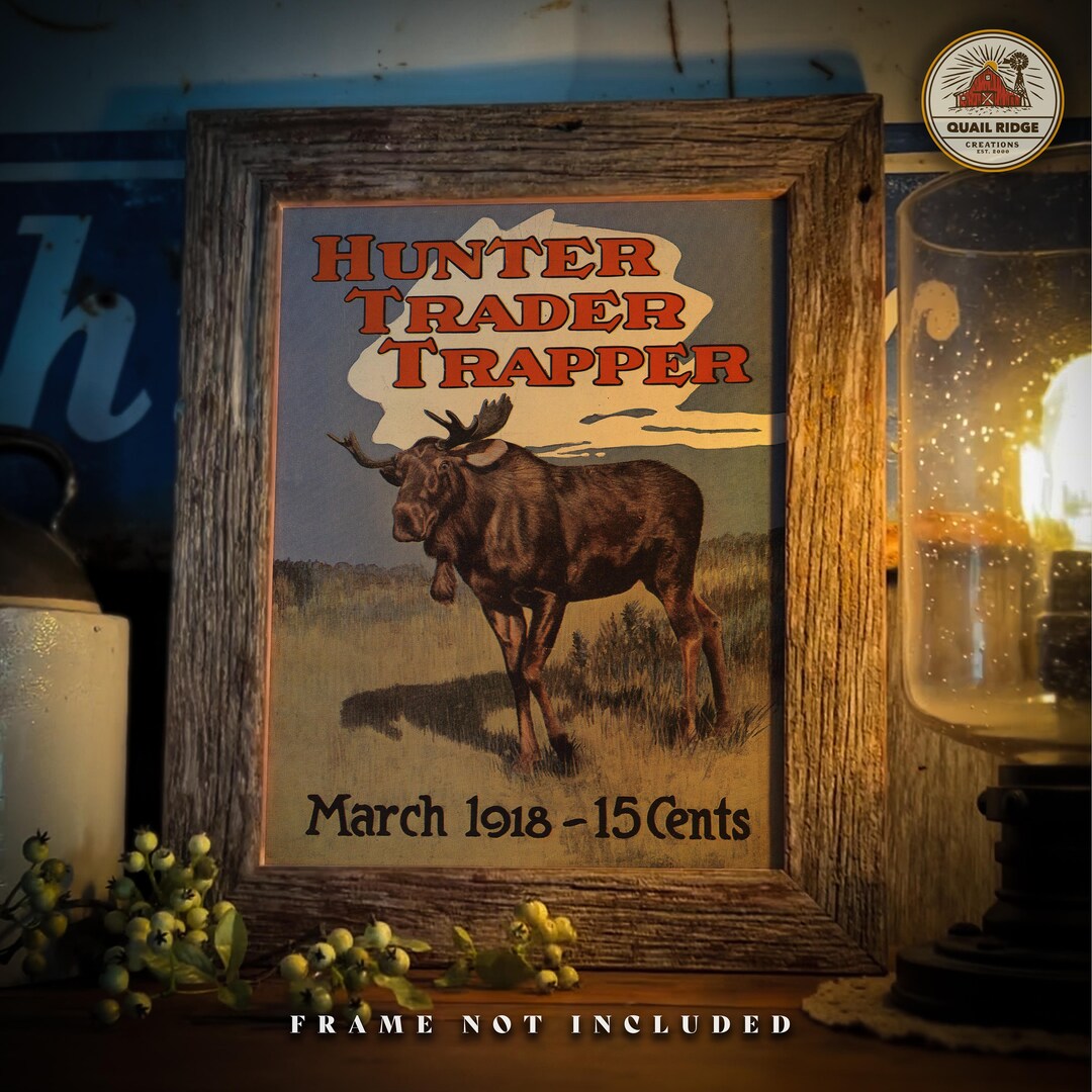 Vintage Moose Hunting Magazine Cover Art Print 11x14 Inches Unframed ...