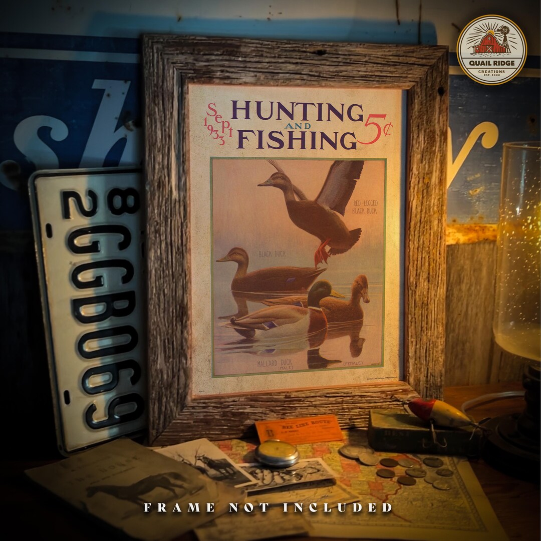 Vintage Hunting & Fishing Magazine Cover Art Print: Duck Decoys ...