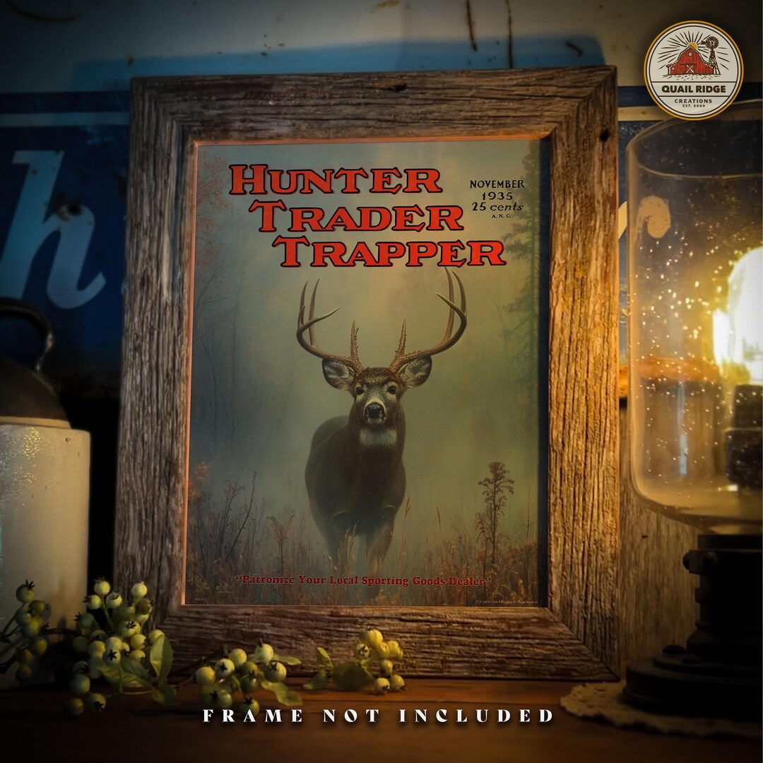 Vintage Whitetail Deer Art Print: Hunting Magazine Cover (11x14 ...