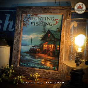 Vintage Hunting Fishing Magazine Cover Art Print 11x14 Inches Unframed ...