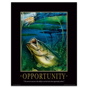 Largemouth Bass Motivational Poster Art Print 11X14 Unframed Wildlife ...