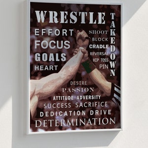 Wrestling Motivational Poster 11x14 Unframed Wrestle Art Print Kids ...