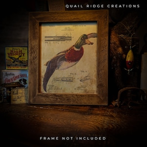 Vintage Duck Call Patent Art Print 8x10 Unframed Decoys Mallard Duck ...