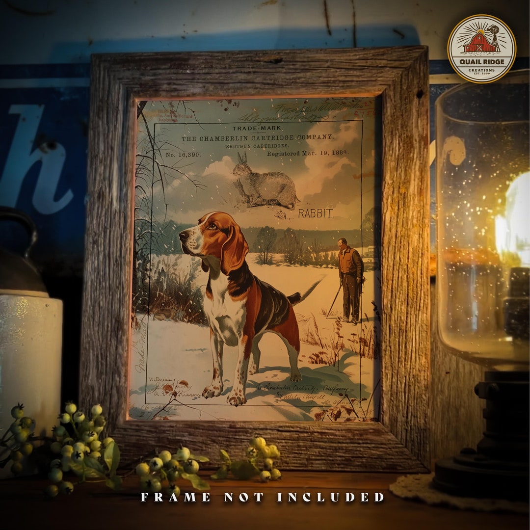 Vintage Beagle Dog Art Print 11x14 Inches Unframed Shotgun Shell Box ...