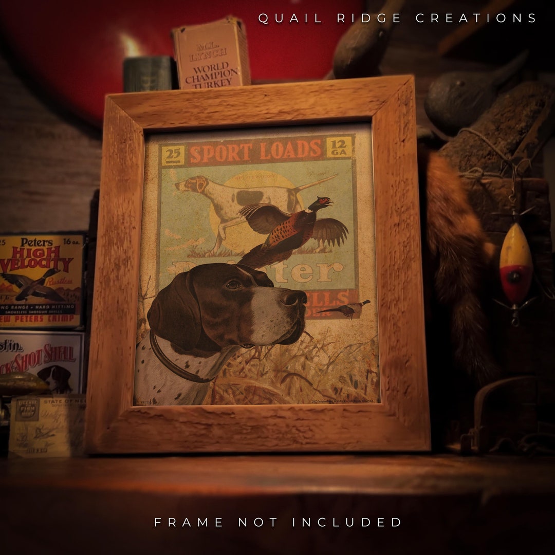 Vintage Pointer Brand Shotgun Shell Box Poster Art Print 8x10 Unframed ...