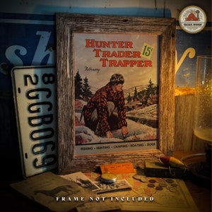 Vintage Trapping Magazine Cover Art Print: Hunting Cabin Wall Decor - Etsy