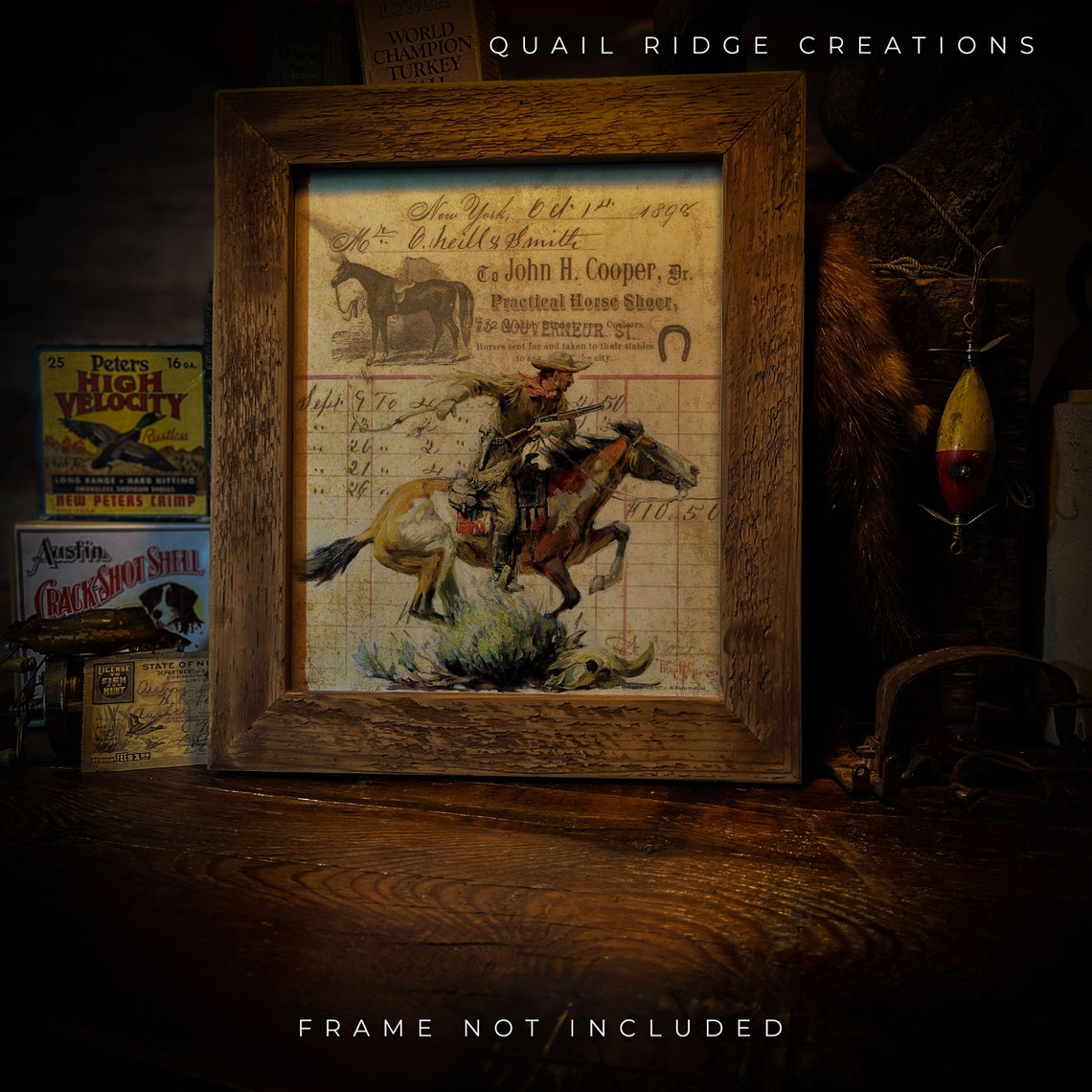 Vintage Cattle Rancher Art Print 8x10 Unframed Horse Cowboy Livestock ...